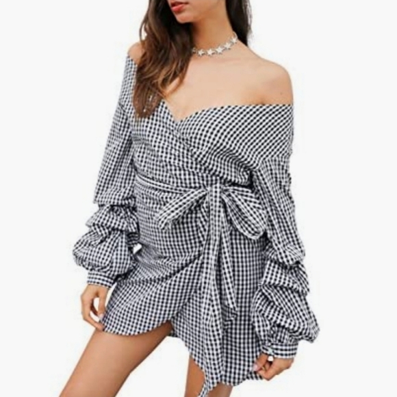 Simplee Apparel | Dresses | Simplee Apparel Gingham Off The Shoulder ...
